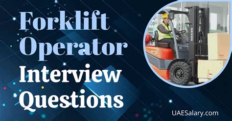 Forklift Operator Interview Questions With Sample Answers