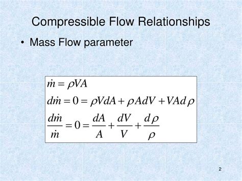 Ppt Area Mass Flow Functions C D Nozzles Powerpoint Presentation