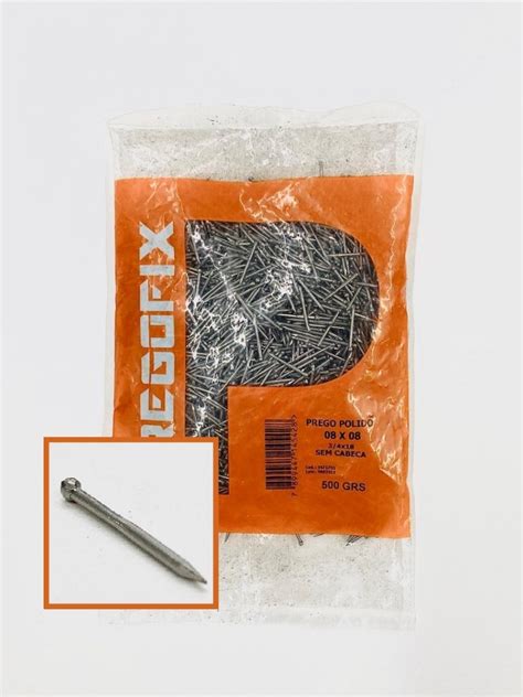 Prego Sem Cabeça 8x8 Pregofix 500g Pregos Com E Sem Cabeça Molduserv