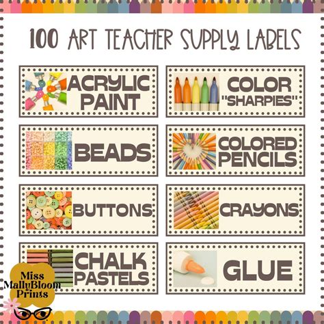Art Classroom Supply Labels Art Closet Organization Labels