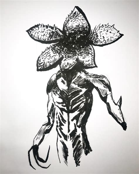 Did An Ink Drawing Of A Demogorgon [fanart] Strangerthings