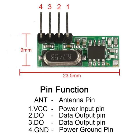 Rf Receiver Module 433mhz 43392mhz Rx217 Rx500 With Antenna