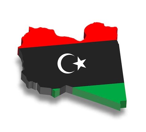 Premium Vector Libya 3d Map With Flag