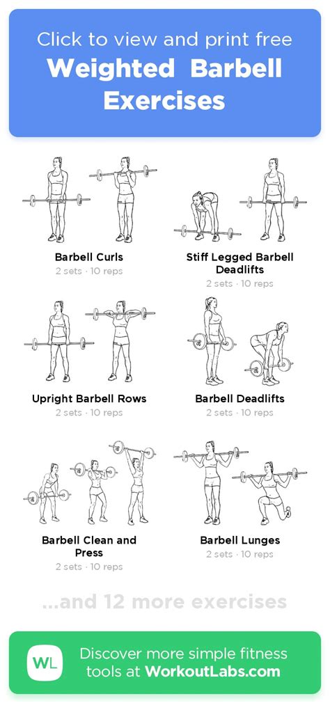 Printable Barbell Exercises