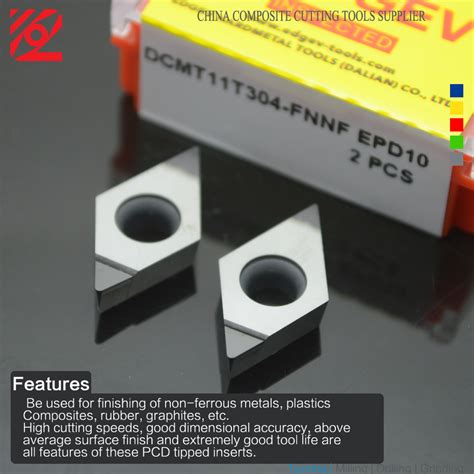 Edgev Pcd Diamond Tipped Inserts Dcmt070202 Dcmt070204 Dcmt11t304 Dcmt11t308 Turning Aluminium