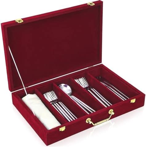 Pickmesh Velvet Silverware Storage Box Flatware Case With