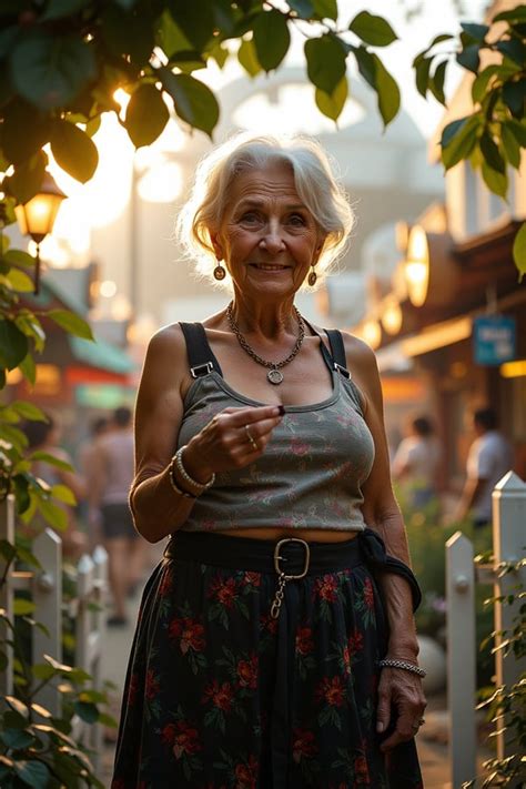 A Cute Busty Old Woman With We Image Created By Cédric Tensorart