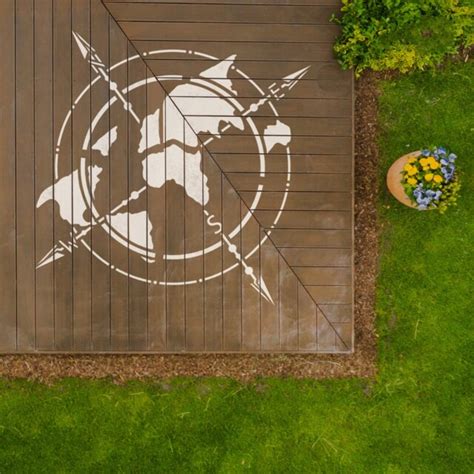 Amado Compass Stencil For Wall And Floor Large Floor Painting Decor