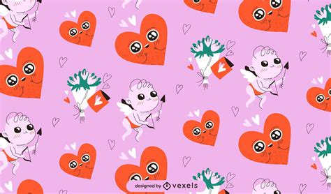 Valentines Day Cupid Pattern Design Vector Download