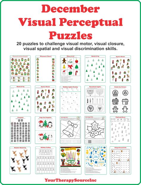 December Visual Perceptual Puzzles Your Therapy Source