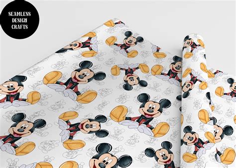 Mickey Seamless Pattern Mickey Mouse Watercolor Seamless Mickey