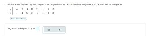 Solved Regression Line Equation Y