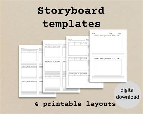 Downloadable And Printable Storyboard Templates For Film Video And