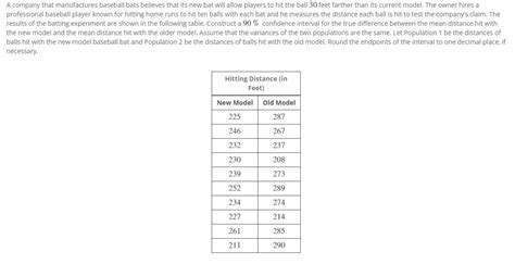 Solved A Company That Manufactures Baseball Bats Believes