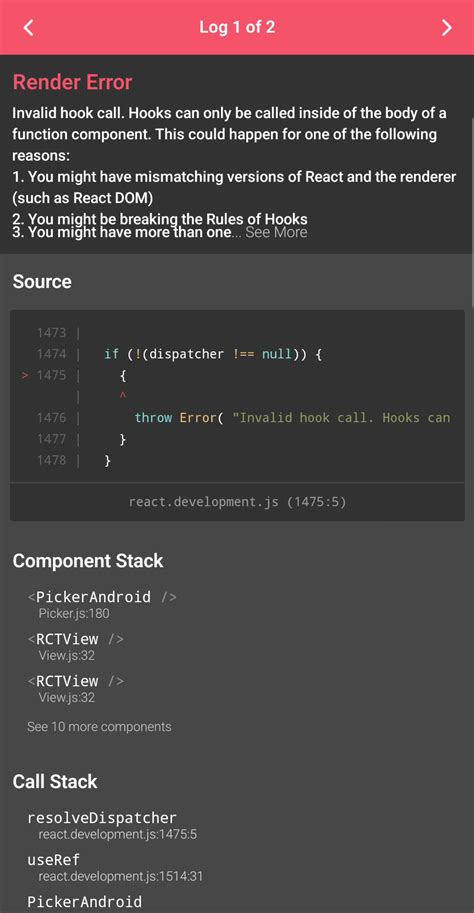 Invalid Hook Call When Using Picker On Android Issue 424 React