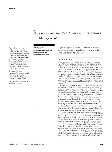 Pdf Refractory Asthma Part 2 Airway Interventions And Management