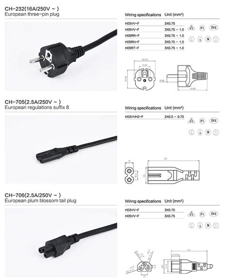 Eu Cee7 7 Plug To Iec C13 6 Foot Power Cord With Vde Enec Approvals Suitable For Use As A Europe
