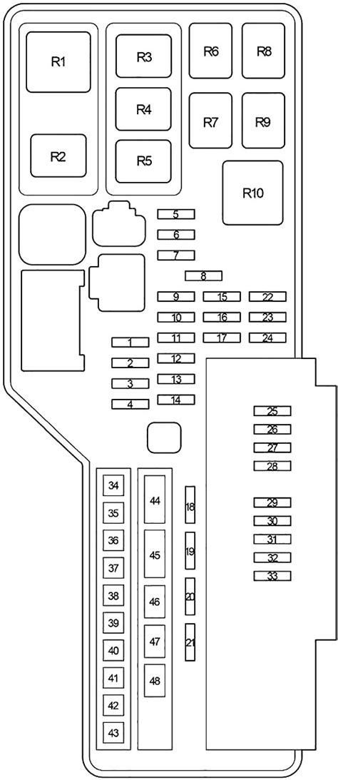 Toyota Camry Xv40 2007 2011 Caja De Fusibles Y Relés Esquema