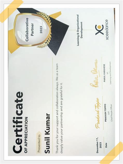 Thanks To Xceedance For Appreciating My Efforts Sunil Kumar