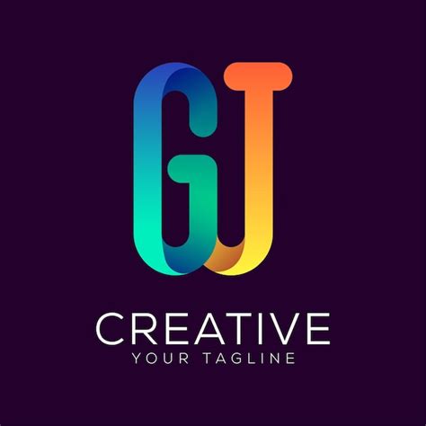 Premium Vector Letter Gj Gradient Colorful Logo