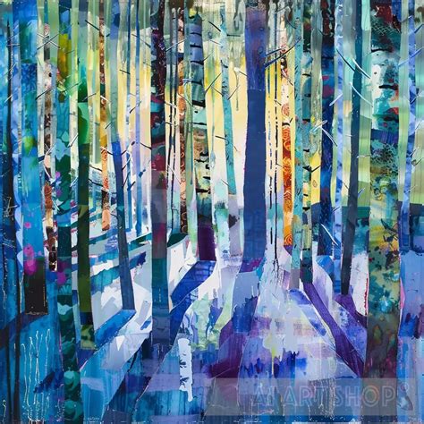 Tranquil Forest Collage Abstract Nature Art