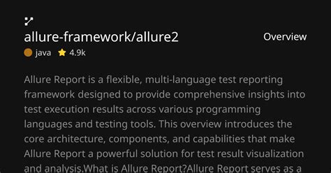 Test Result Data Formats Allure Frameworkallure2 Zread