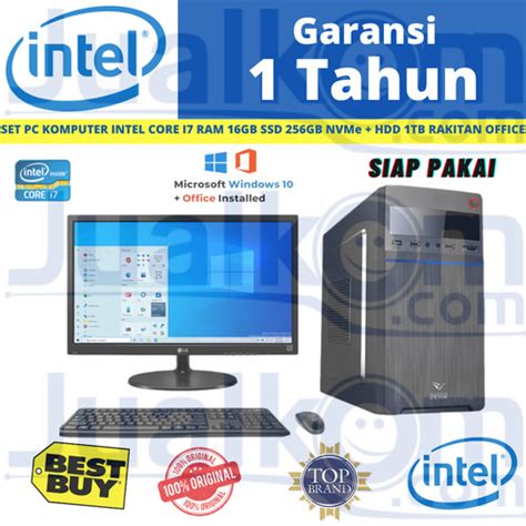 Jual Komputer Rakitan Set Pc Komputer Intel Core I7 Ram 16gb Ssd 256gb Nvme 1tb Hdd Rakitan
