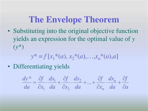 Ppt The Envelope Theorem Powerpoint Presentation Free Download Id
