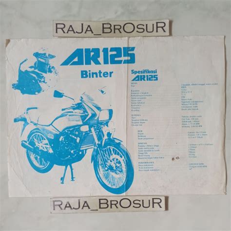 Jual Poster Brosur Katalog Flyer Jadul Lawas Kawasaki Binter Ar125 Ar 125 6speed 2tak 2t Cbu