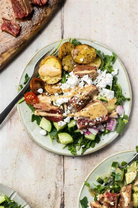 Warm Steak And Potato Salad With Feta Cheese