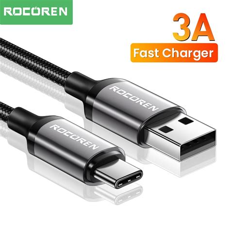 Rocoren Usb Type C Cable A Fast Charging Charger Wire Cord Shopee