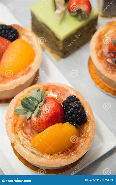 Fresh Dessert Fruit Tart Assorted Tropical Fruits Stock Image Image