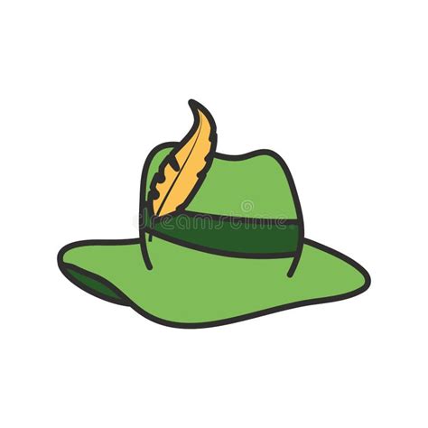 Tyrolean Hat Germany Oktoberfest Icon Stock Illustration Illustration