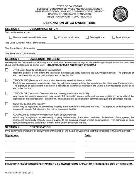Form Hcd Rt4831 Fill Out Sign Online And Download Fillable Pdf