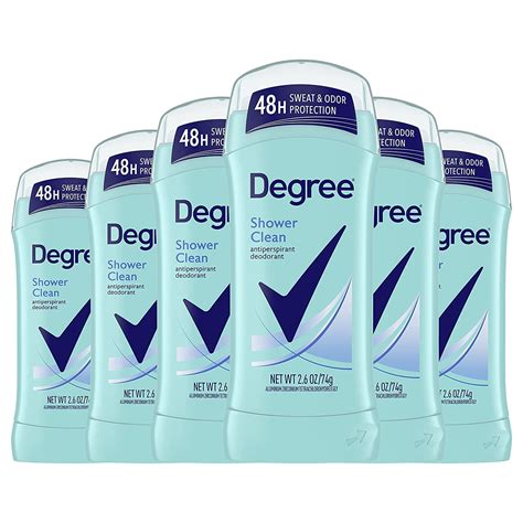 Degree Advanced Antiperspirant Deodorant Shower Clean Pack Of 6 72 Hour Sweat And Odor