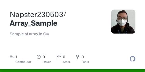 Github Napster230503arraysample Sample Of Array In C
