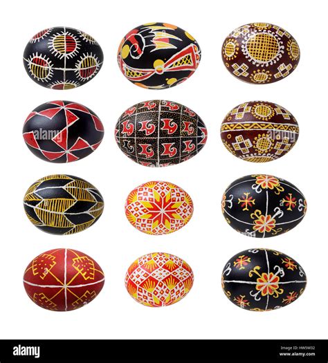 There Are Pysankas With Traditional Ukrainian Ornaments And Symbols