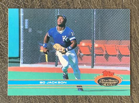 1991 Bo Jackson Kansas City Royals Topps Stadium Club 224 Ebay