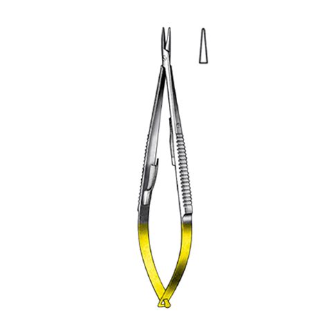 Castroviejo Needle Holder Tc With Lock 14cm 5 12″ Smooth Straight