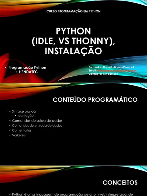 Aula 1 Introdução Ao Python Pdf Python Linguagem De Programação Linguagem De Programação