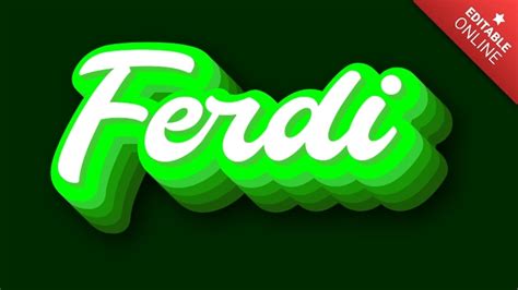 Ferdi With Green 3d Projection Text Effect Generator