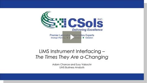 Csols Inc On Linkedin Webinar Request Lims Instrument Interfacing The Times They Are…
