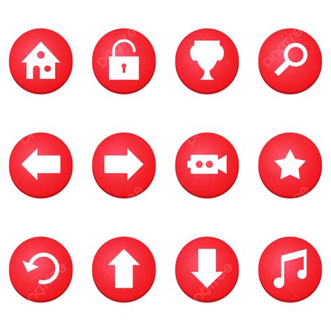Game Button Frame Vector Art Png Red Game Buttons Vector Background