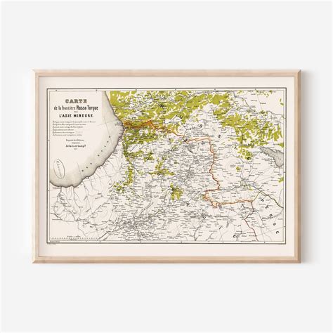 Map Of Asia Minor French Antique Map Of Asia Minor Map Of Turkey Area Russia Turkey Border