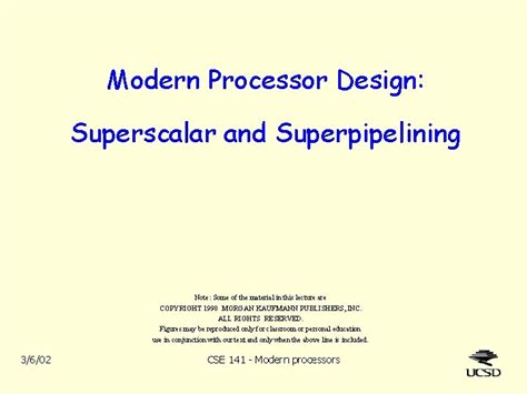 Modern Processor Design Superscalar And Superpipelining Note Some Modern Processor Design Superscalar And Superpipelining Note Some