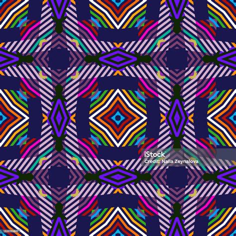 다채로운 스트라이프 매끄러운 패턴 장식 벡터 배경입니다 밝은 기하학적 반복 배경 줄무늬 지그재그 라인 기하학적 모양부족 민족 추상 장식 현대적인 디자인 0명에 대한 스톡