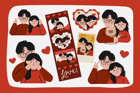 Cute Couple Vector Clipart Pack Objects Ft Couple And Dating Envato