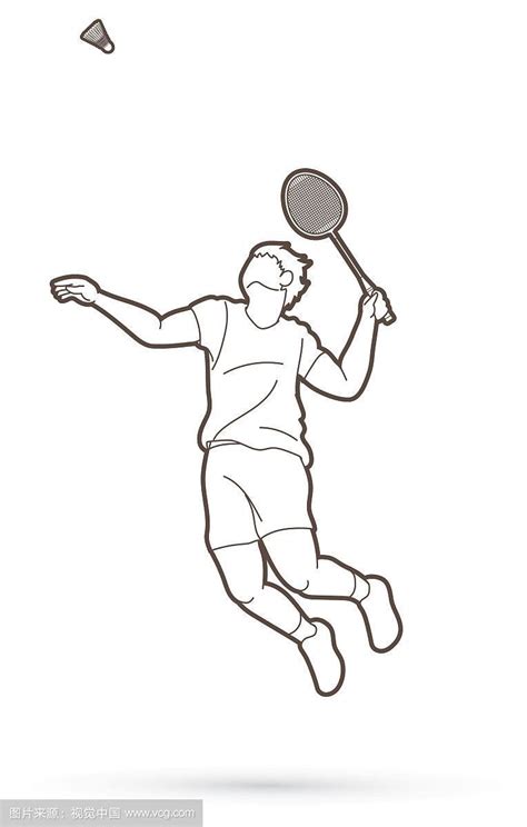 羽毛球运动员打羽毛球的简笔画（13张）简笔画图片大全