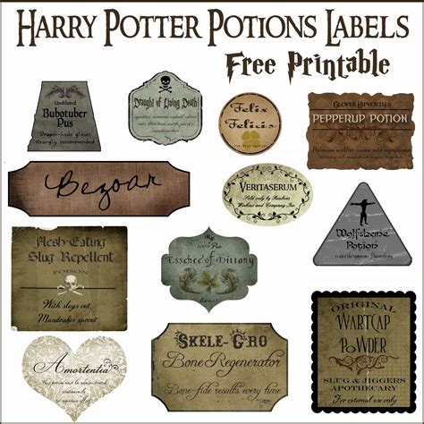 Harry Potter Potions Labels Free Printable Free Printable Templates