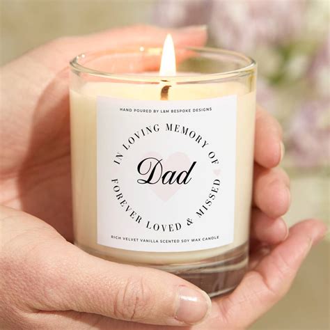 Dad Memorial T In Loving Memory Of Dad Candle By Landm Bespoke Designs